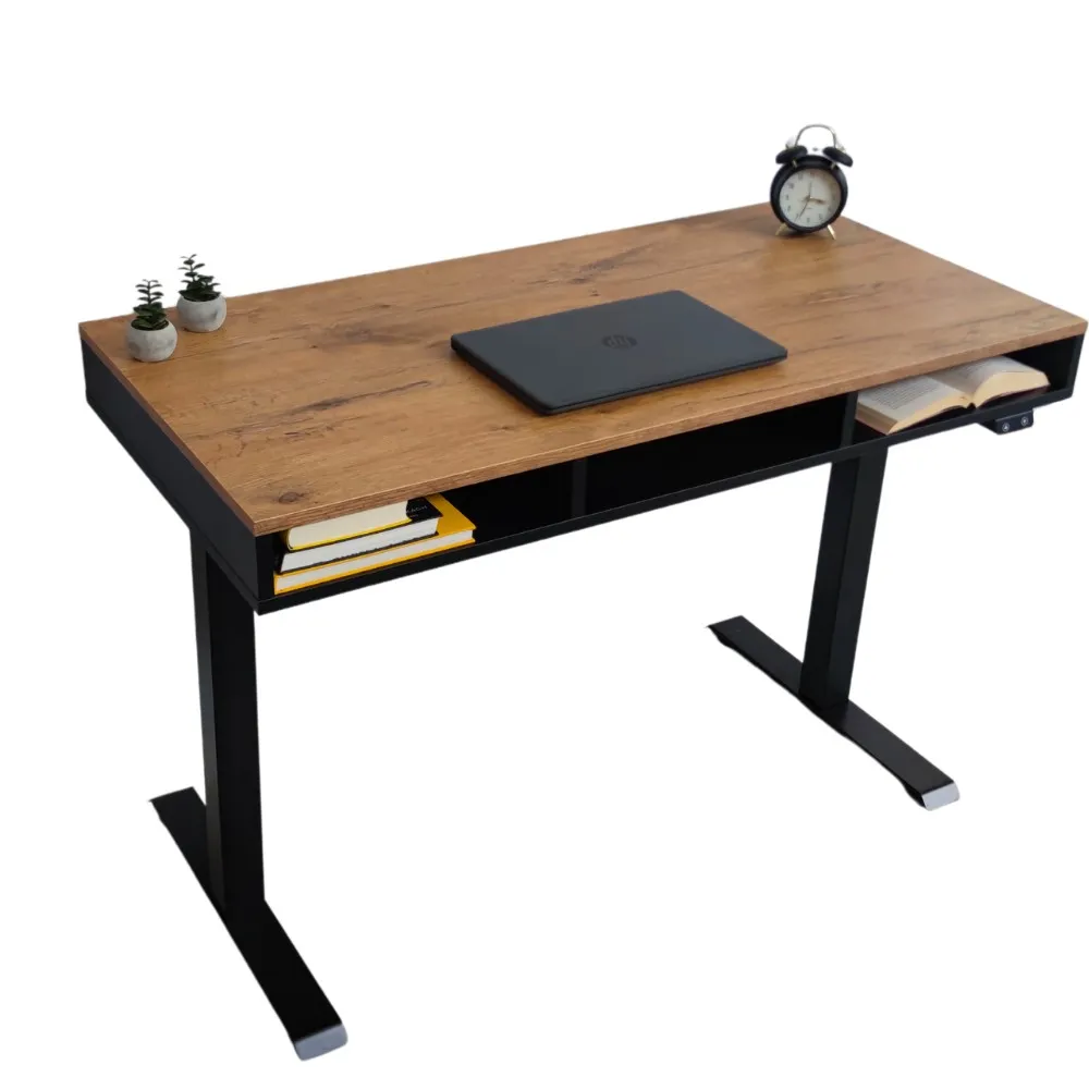 Biurko z elektryczną regulacją wysokości HERO DESK HOME - dąb lancelot